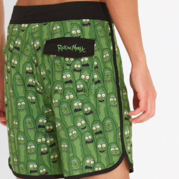 Hot Topic | Swim | Nwt Pickle Rick Swim Trunks | Poshmark